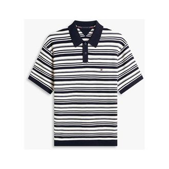 Tommy Hilfiger Gestreiftes Poloshirt mit entspannter Passform und Cool Comfort Strick - - Tops - Herren - Mehrfarbig - L
