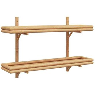 vidaXL Wandregal mit Regal Wandmontiert Braun 100 x 26 x 60 cm Bambus Vidaxl