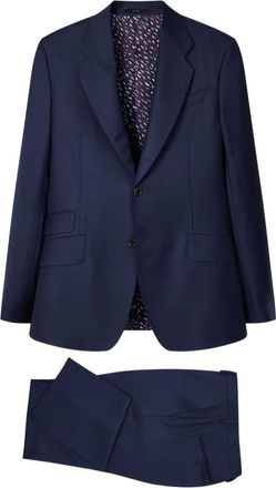 Paul Smith costume en laine à simple boutonnage - Bleu