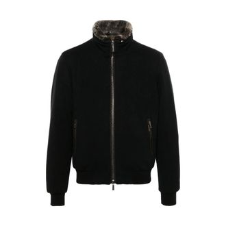 Moorer Homme, Vestes, Noir, Taille: 3XL Veste Noire Rembourr&eacute;e en Duvet avec Shearling