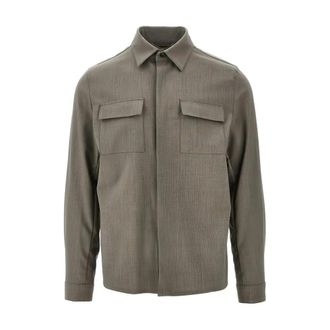 Herno Homme, Vestes, Beige, Taille: S Chemise en laine bi-stretch