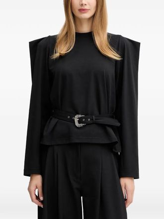 Versace Jeans Couture haut &agrave; d&eacute;tail de boucle - Noir