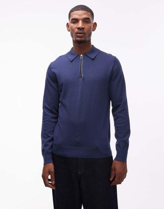 Paul Smith Sweat &agrave; col zipp&eacute; - Bleu