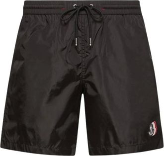 Moncler Homme, Maillots de bain, Noir, Taille: M Logo Patch Swim Shorts