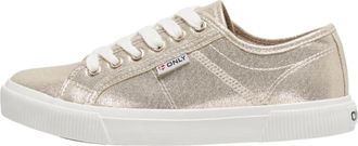 Only Damen Onlnicola Canvas Metallic Sneaker, Gold Colour, 38 EU
