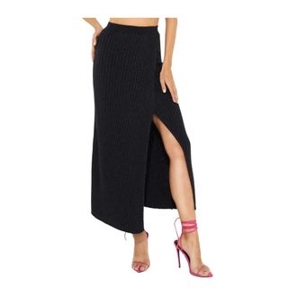 Free People Femme, Jupes, Noir, Taille: 36 FR Jupe Maxi Rayée Noire