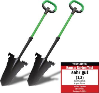 Hammersmith RayzerShovel - Das Original aus dem tv - All-in-One Spaten - doppelpack - G&auml;rtnerspaten f&uuml;r harte, steinige B&ouml;den - Schaufel mit Wurzels&auml;ge und