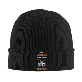 Generic Bonnet Certains Grands-P&egrave;res Jouent Au Bingo. De Vrais Grands-P&egrave;res Font De La Moto. Extensible Beanie Thermique Bonnet Thermo pour Ext&eacute;rieur Sport Fe