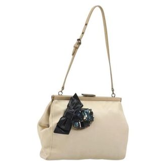 Miu Miu Pochette daccessoires Pre-owned - Femme - Pre-owned - Beige - Taille: ONE Size
