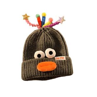 Generic Chapeaux pour femmes, fantaisie en tricot avec bouche de saucisse de dessin anim&eacute;, tricot avec cache-oreilles, bonnet thermique dhiver, maman mignonne