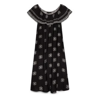 Fiorella Rubino Femme, Robes, Noir, Taille: 50 FR Robe mi-longue d&eacute;contract&eacute;e &eacute;paules d&eacute;nud&eacute;es en viscose