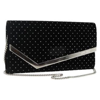 Jimmy Choo London Sac bandouli&egrave;re Velor Pre-owned - Femme - Pre-owned - Noir - Taille: ONE Size