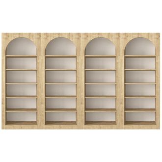 Vente-Unique Lot de 4 biblioth&egrave;ques avec 6 niches - Naturel clair - CYMORA