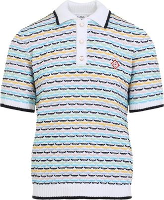Casablanca Polo en maille &agrave; manches courtes multicolore - Homme - Pulls - Multicolore - Taille: L