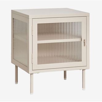 Sklum Sklum - 2er-Pack Paoline-Nachttische aus Stahl und Glas Creme-Beige