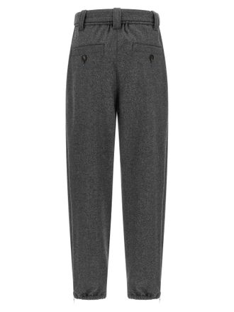 Brunello Cucinelli Virgin Wool & Cashmere Twill Trousers - Charcoal