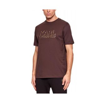 Karl Lagerfeld Homme, Tops, Brun, Taille: L Small Chest Logo T-Shirt