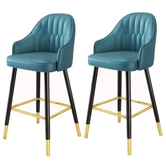 Generic Barhocker in Tresenh&ouml;he, Barhocker im Mid-Century-Stil mit R&uuml;ckenlehne und Bezug aus PU-Leder, Barhocker f&uuml;r das Wohnzimmer