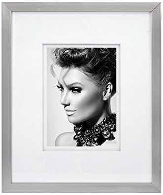 Zep S.r.l AL468 Cadre Photo Avec Passe Biseauté Aluminium Gris 15 x 20 cm