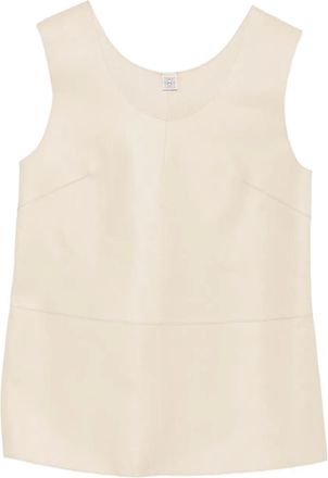 Toteme haut en cuir à encolure ronde - Tons neutres