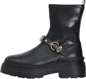 Pinko Bottes basses noires pour femme avec sangle d&eacute;corative 36, Noir, 41 EU