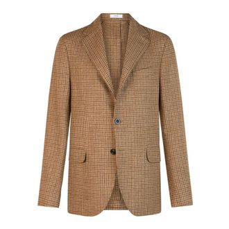 Boglioli Homme, Vestes, Beige, Taille: S Veste Dover &agrave; carreaux micro-flanelle