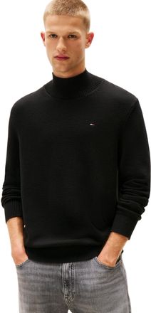 Tommy Jeans Herren Pullover Slim Mock-Neck, Schwarz (Black), XXL