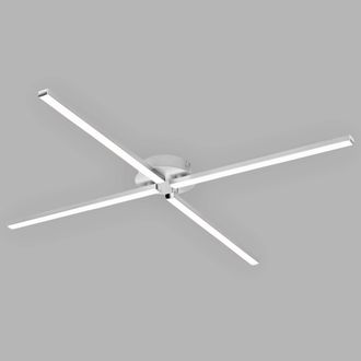 Briloner Briloner Leuchten LED Deckenleuchte, Deckenlampe 4-flammig, 3 Arme schwenkbar, 2.000 Lumen, 3.000 Kelvin (warmwei&szlig;), 20 Watt, Aluminiumfarbig, 780x780