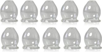 Lauschaer Glas 10er Feuer- Schr&ouml;pfglasset d Kugel ca.52 mm mundgeblasen handgeformt Original