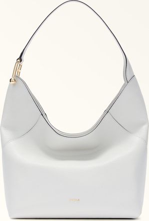 Furla Lara Schultertasche M Talco H Wei&szlig; Genarbtes Kalbsleder Damen