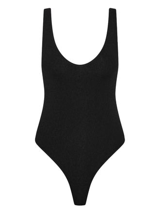 Rebecca Vallance body côtelé Arial à encolure ronde - Noir