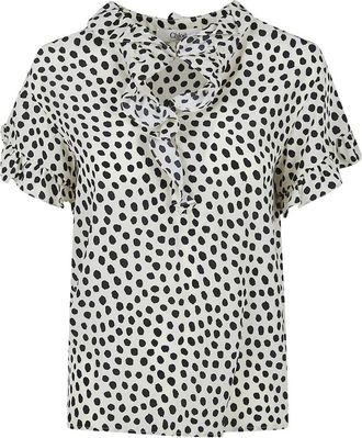 Chlo&eacute; Femme, Blouses et Chemises, Multicolore, Taille: 36 FR Haut &agrave; volants &agrave; manches courtes