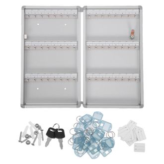 Angoily Wandmontierter Aluminiumschl&uuml;ssel-Schrank mit Haken und Schl&uuml;sselanh&auml;ngern Abschlie&szlig;bare Wetterfeste Metall-aufbewahrungsbox f&uuml;r B&uuml;ro Werkstatt und Zu