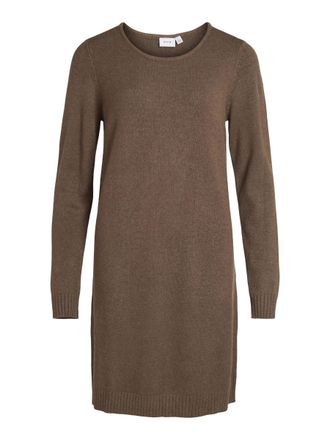 Vila Damen Viril L/S Knit - Noos Dress, Crocodile, XS EU