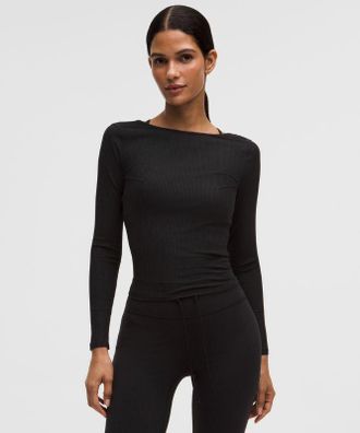 lululemon Haut de yoga &agrave; manches longues et dos &eacute;chancr&eacute; pour Femmes - Taille M