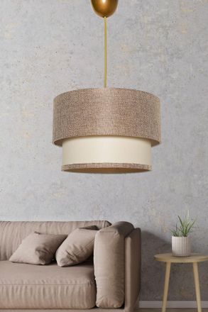 Opviq Modern Chandelier with Plastic Body, Beige & Cream, 30 cm Diameter, 65 cm Height | E27 Socket, Max 40W | Glam & Scandinavian Design for Elegant Spaces