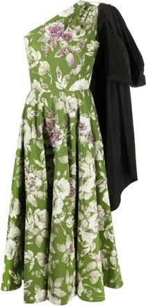 Erdem Femme, Robes, Vert, Taille: 38 FR Robe Midi Une &Eacute;paule