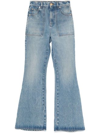 Balmain Schlagjeans mit hohem Bund - Blau