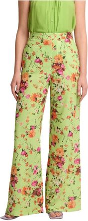 Kocca Femme, Pantalons, Vert, Taille: 38 FR Pantalon Long Floral Estival Amusant