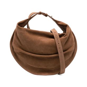Federico Cina Braune Wildleder Umh&auml;ngetasche mit Rei&szlig;verschluss - - Bags - Damen - Braun - ONE SIZE