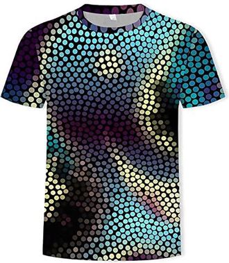 Generic 2026 Nouvelles chemises pour hommes unisexes 3D mode imprim&eacute;es chemises pour adultes hauts &agrave; manches courtes T-shirts, bleu ciel, XXL
