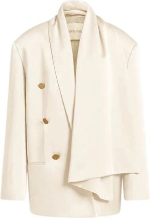 Alberta Ferretti Enver Satin Double-Breasted Jacket - - Jackets - Damen - Beige - XS