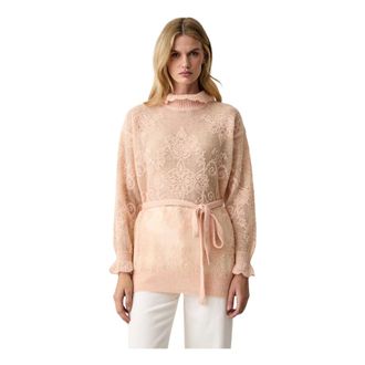 Twinset Pull &agrave; col roul&eacute; en m&eacute;lange dalpaga - Femme - Pulls - Orange - Taille: 36 FR