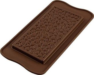Silikomart Silikomart | SCG38 Silikonform für Pralinen Love Choco BAR, Antihaft, 1er Pack Form für Süßigkeiten, Easy Choc, 155 x 76 mm, h 8,5 mm, Volumen 85 ml, 