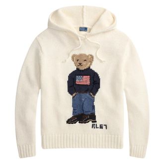 Polo Ralph Lauren Bear-Intarsia Kapuzenpullover - - Sweatshirts & Hoodies - Damen - Beige - M