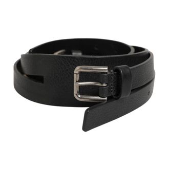 Dolce & Gabbana Luxuri&ouml;ser Doppelriemen Lederg&uuml;rtel mit Goldschnalle - - Accessories - Herren - Schwarzk - ONE SIZE