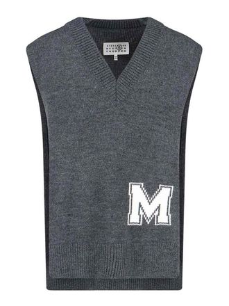 Maison Margiela Pull &Agrave; Col V - Gris