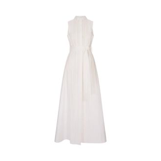 P.A.R.O.S.H. P.a.r.o.s.h., Femme, Robes, Blanc, Taille: 36 FR Canyox Robe-chemise Maxi Ceintur&eacute;e