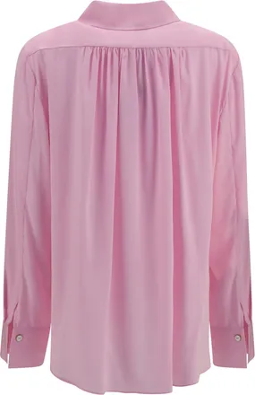 Ella Silk With Back Gathering Shirt - Pink