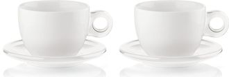 Guzzini Gocce, 2 Fr&uuml;hst&uuml;ckstassen mit Untertassen - Transparent, 34,5 x 23 x h12,5 cm | 480 cc - 27750000, Durchsichtig